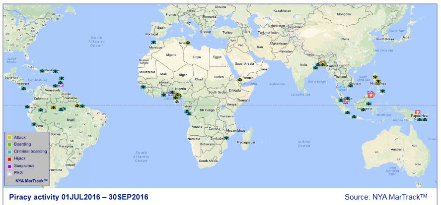 Piracy down in 2016 Q3, but crew kidnapping persists in some areas: report