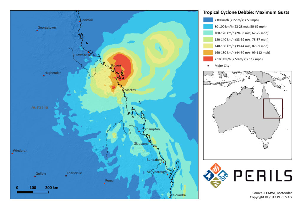 PERILS estimates property market loss for Cyclone Debbie at AU$1,116 ...